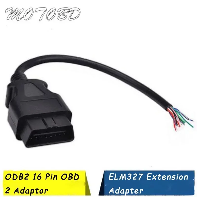 OBD2 16Pin Male Plug Connector For ELM327 Extension Adapter OBD Cable ...