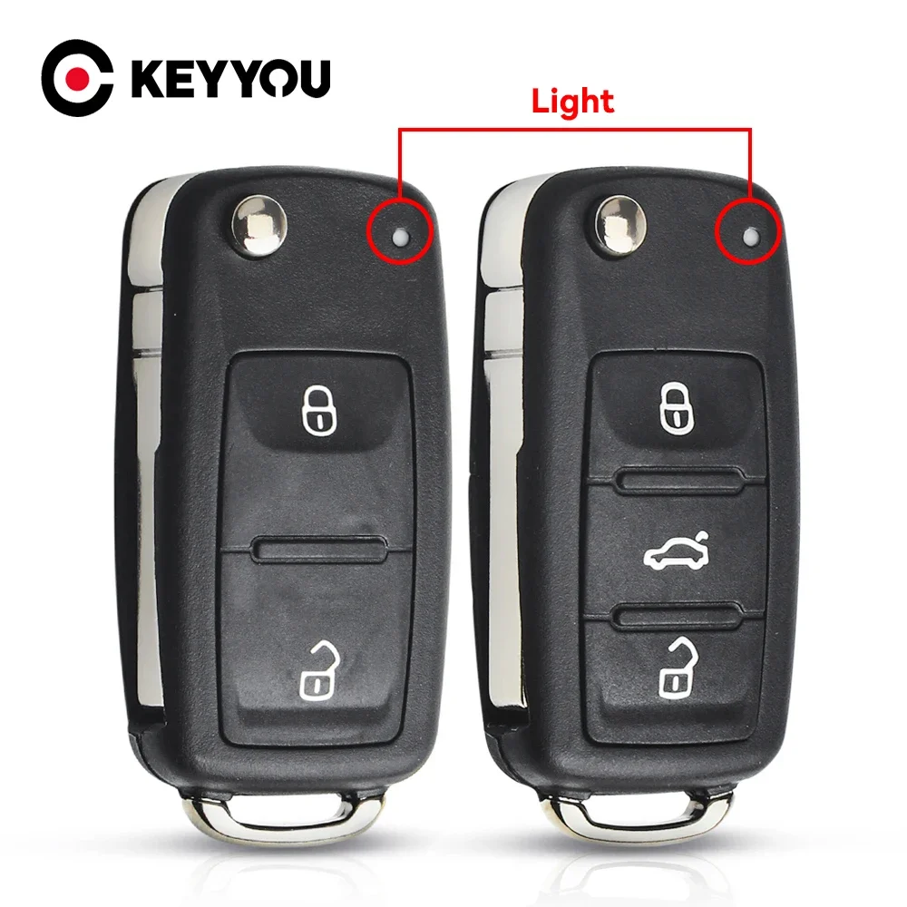 KEYYOU 3 Buttons Car Key Shell for Beetle/Caddy/Eos/Golf/Jetta/Polo ...