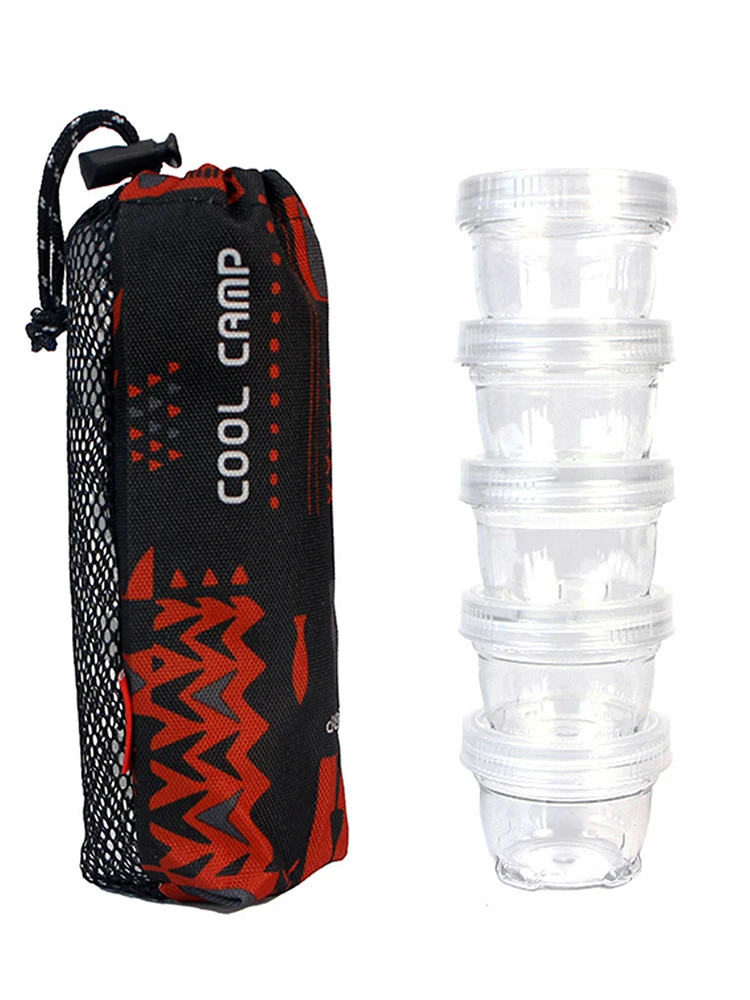 5pcs/bag Portable Spice Jars Set 40ml Kitchen Spice Storage Box With ...