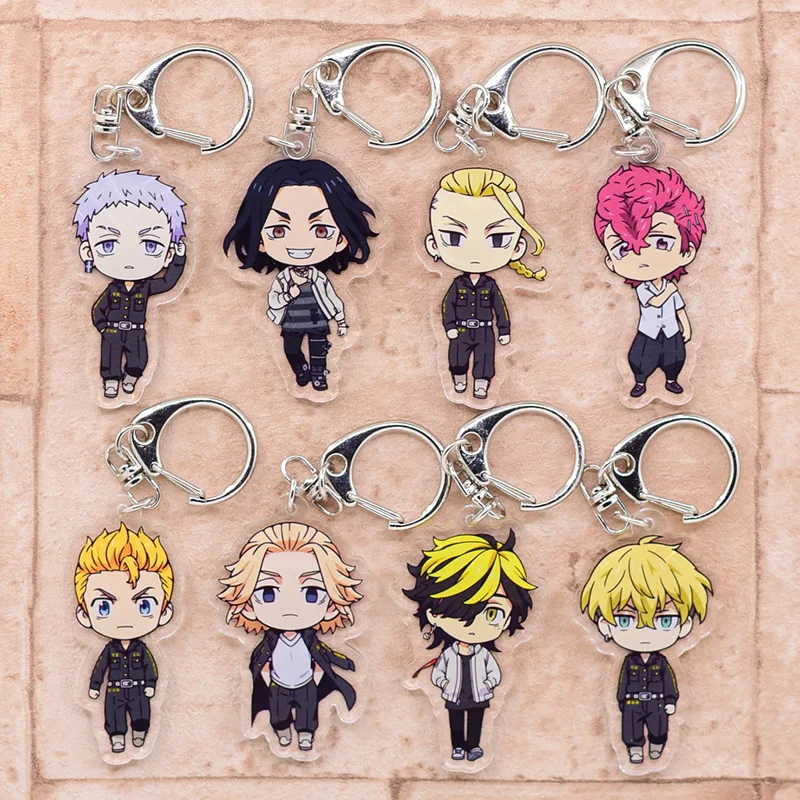 Tokyo-Anime-Keychain-9-Styles-Arcylic-Cartoon-Figures-Keyrings-Kawaii ...