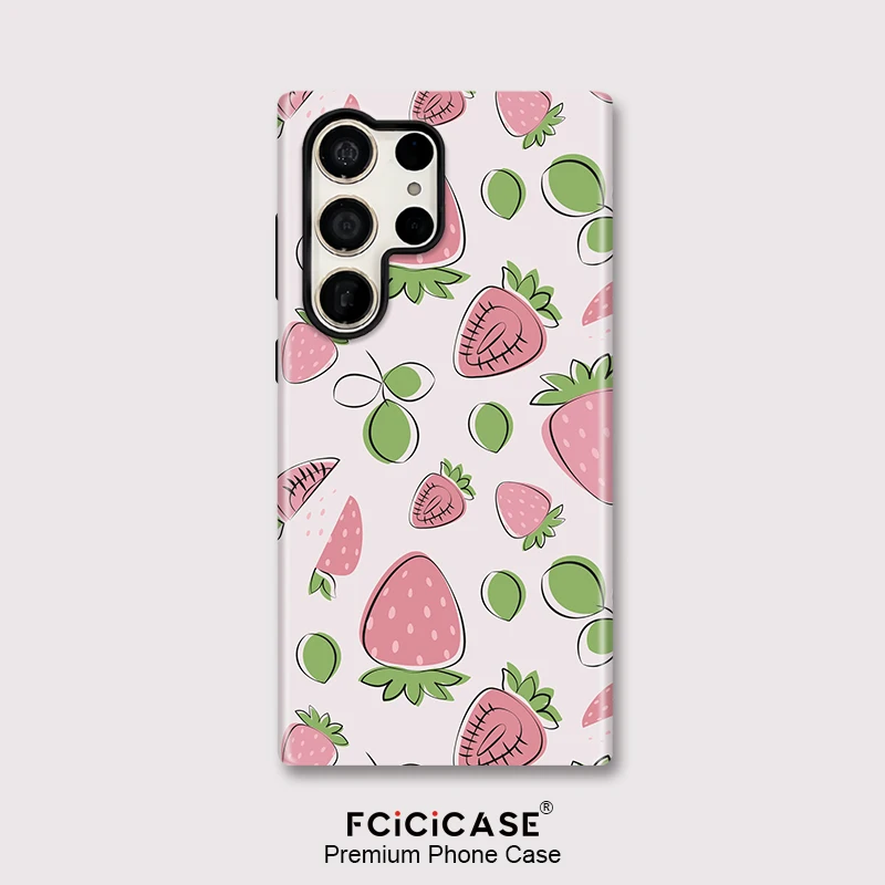 Fcicicase S24 S25 Ultra Fruit Strawberry Print Phone Case For Samsung ...