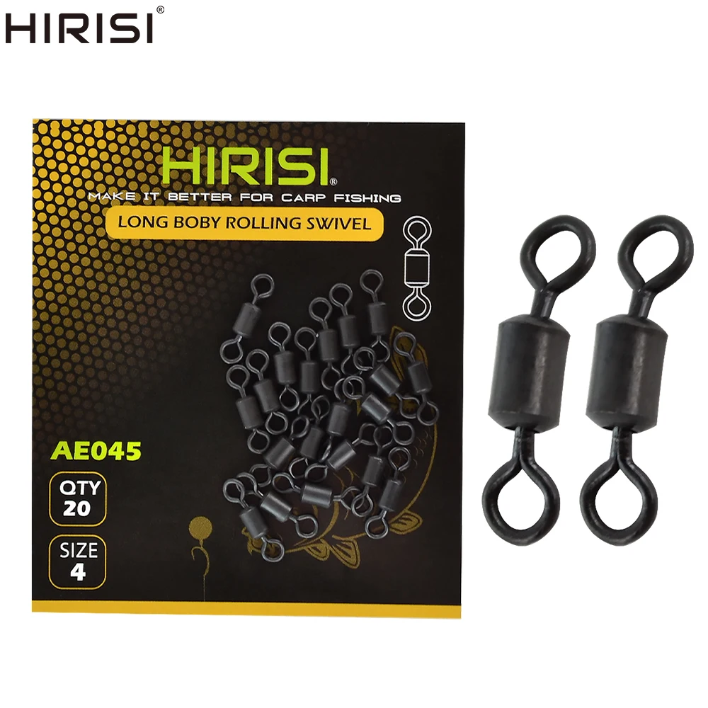 20pcs-Fishing-rolling-swivels-for-Carp-fishing-long-body-high-speed ...