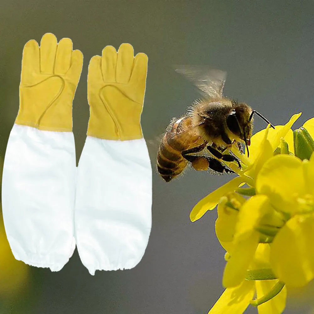 1-Pair-M-L-XL-XXL-Beekeeping-Gloves-Durable-Vented-Cotton-Sleeves-Anti ...
