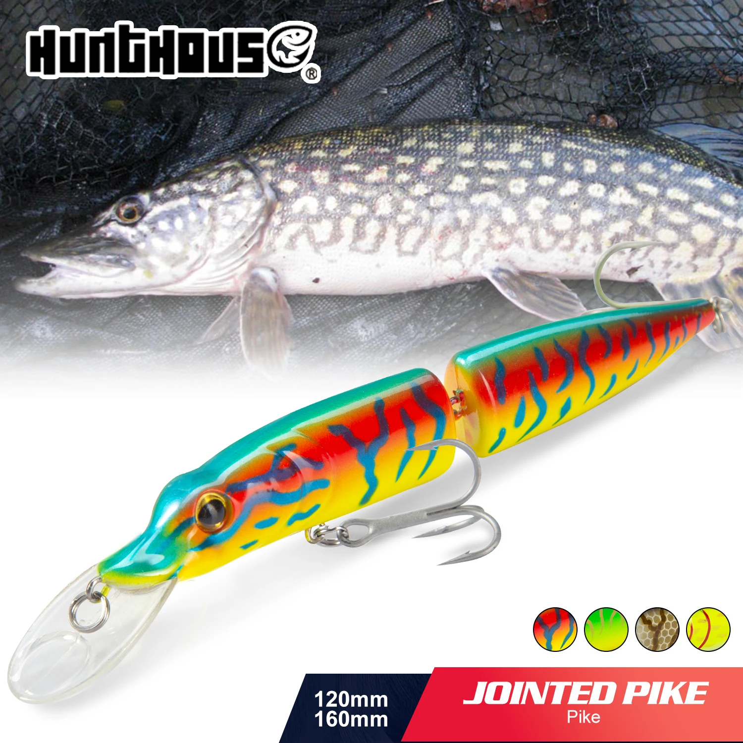 Hunthouse Pike Minnow Sea Fishing Lure Hard Bait Swimbait 12cm/16cm 15. ...