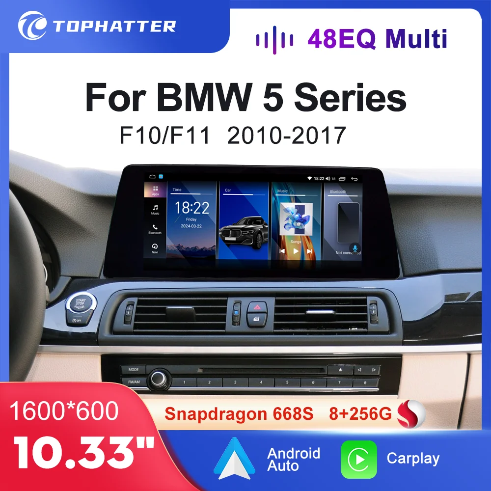 TOPHATTER-10-33inch-Car-Radio-For-BMW-5Series-F10-F11-2010-2017-CIC-NBT ...