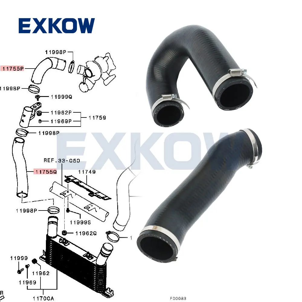 Inter-Cooler-Inlet-Intake-Air-Hose-for-Mitsubishi-Pajero-Montero-V88W ...