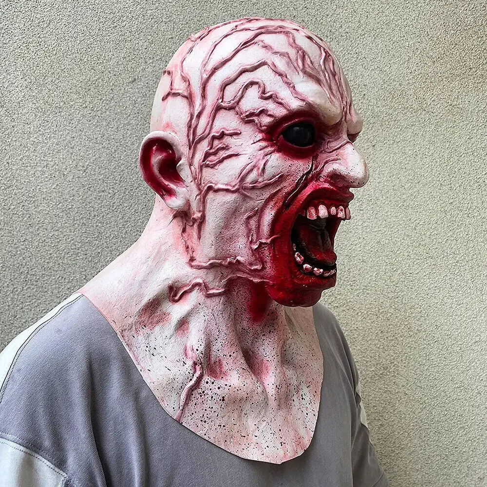 Simulated-Zombie-Mask-Halloween-Props-Scary-Realistic-Face-Mask-Adult ...