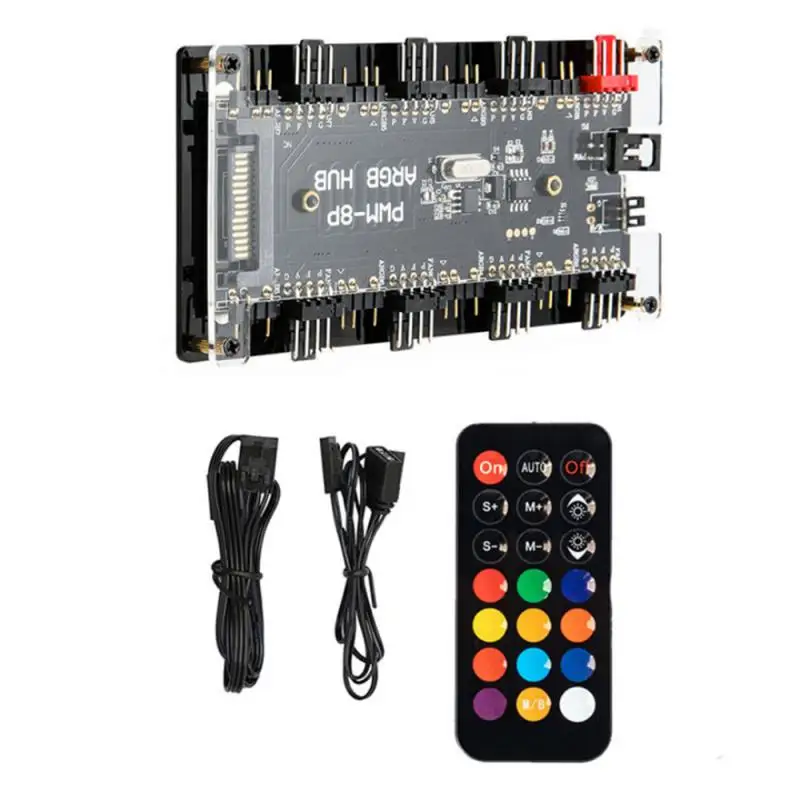 Fan-Hub-ARGB-Controller-4Pin-PWM-Temperature-Control-5V-3-Pin ...