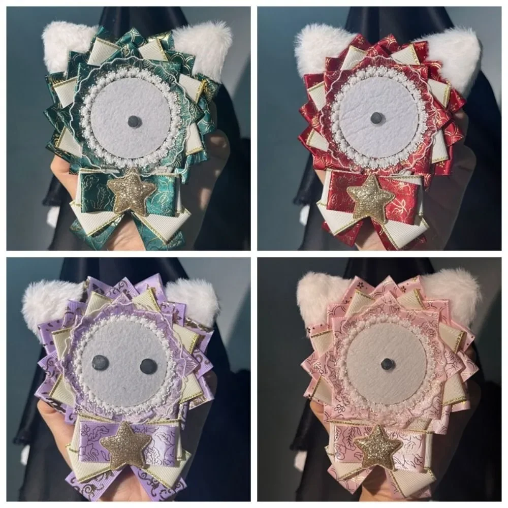 Kawaii Badge Holder Cute Creative Lacework Badge Decoration Girls Plush ...