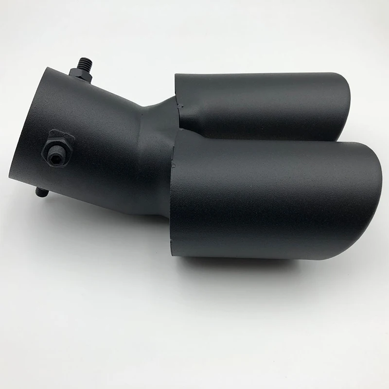 1pcs-Universal-Car-Dual-Outlet-Exhaust-Tip-Stainless-Steel-Black ...