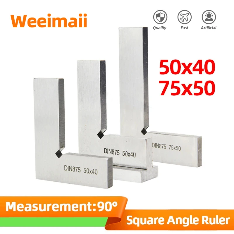 Try-Square-Flat-Edge-Square-Ruler-90-Degree-Woodworking-Tools-Metal ...