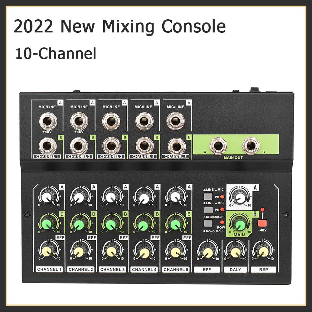 Console de Mixagem Digital de Áudio com 10 Canais, Microfone Estéreo ...