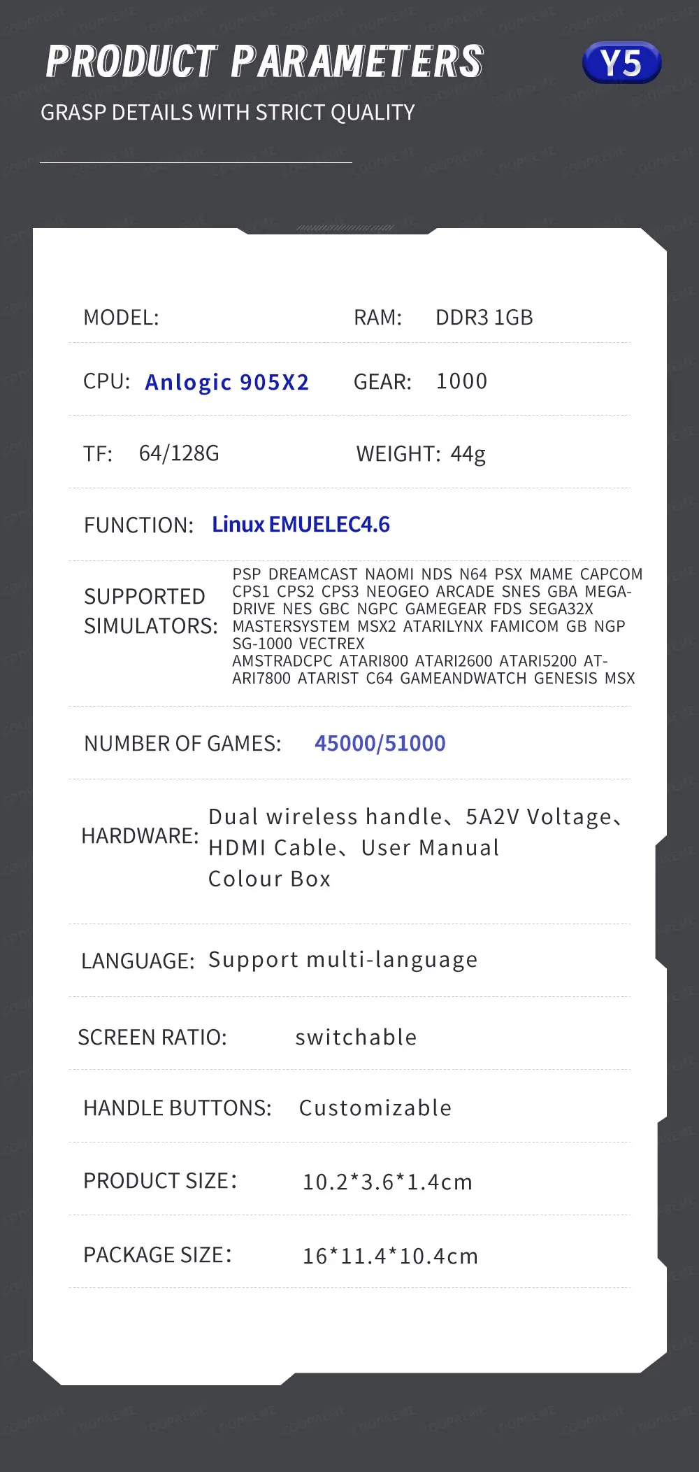 Y5 Video Game Console 64G 2.4G Double Wireless Controller Game Stick 4K ...