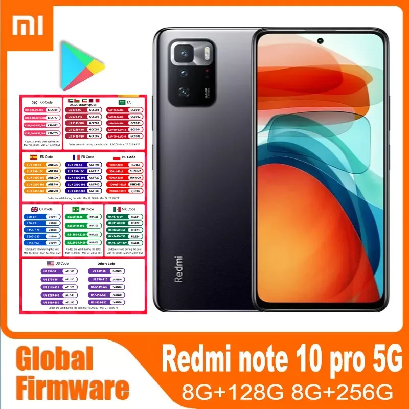 Xiaomi-Redmi-Note-10-pro-5G-Smartphone-6GB-128GB-Dimensity-1100-android ...
