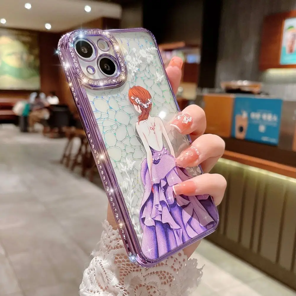 For iphon 12 pro max case Cute Girl Diamond Phone Cases For iPhone 13 ...