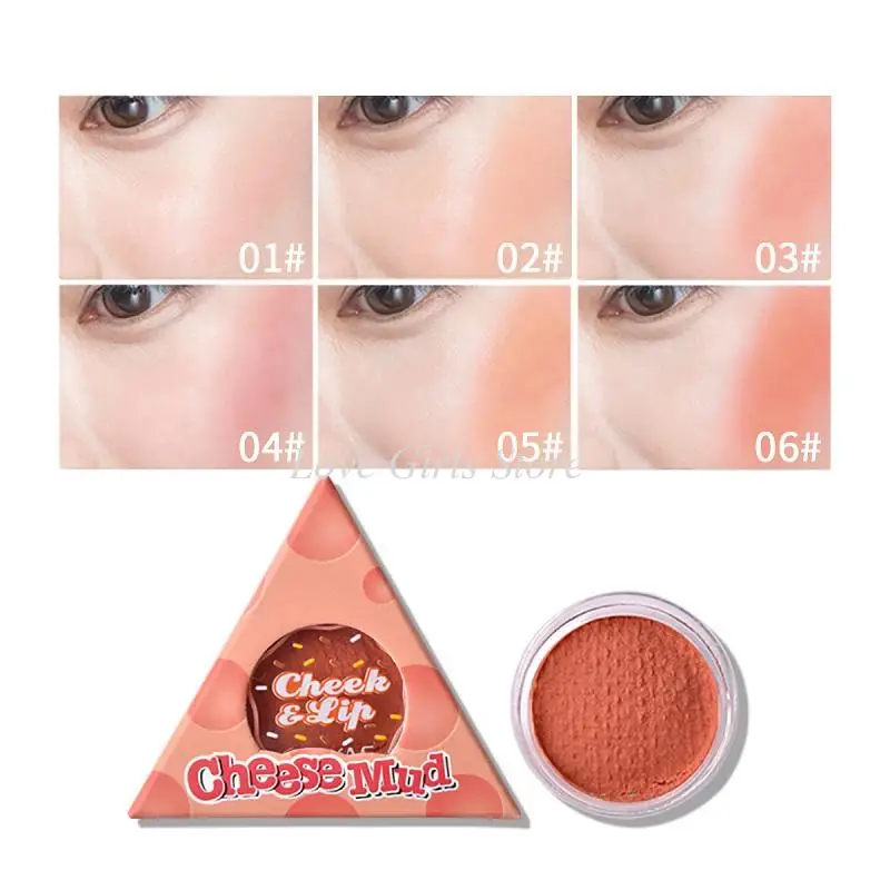 6 Colors Ice Cream Jelly Mousse Blush Mud Matte Face Blush Mud Lasting ...