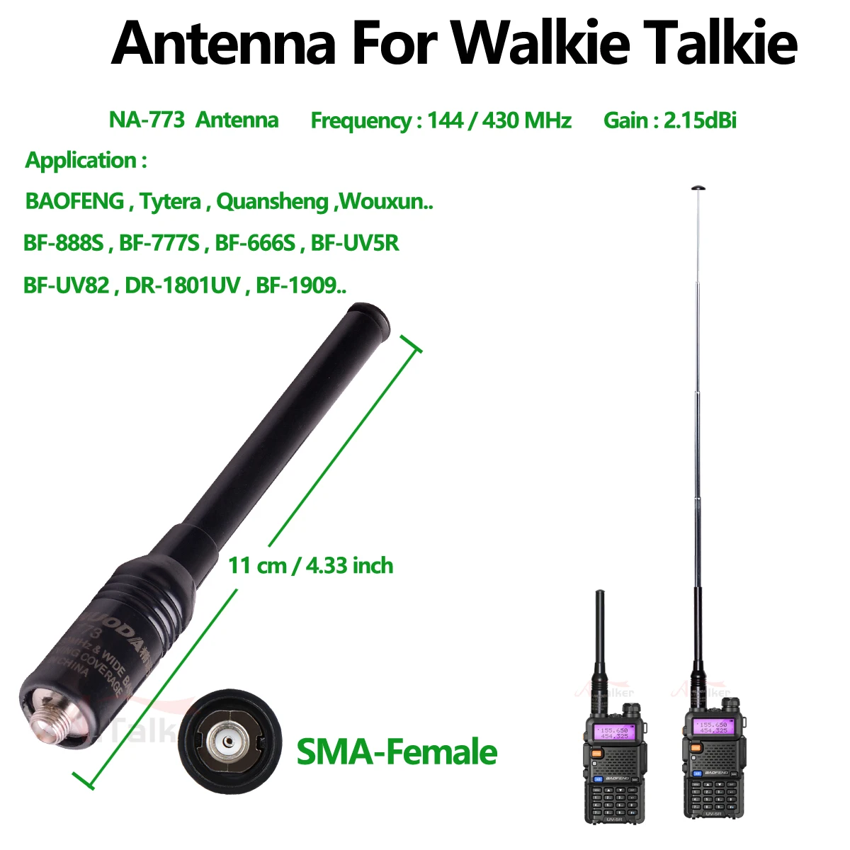 NA-773-Antenna-Px-For-Baofeng-UV5R-13Pro-Pechera-t-ctBF-888S-Walkie ...