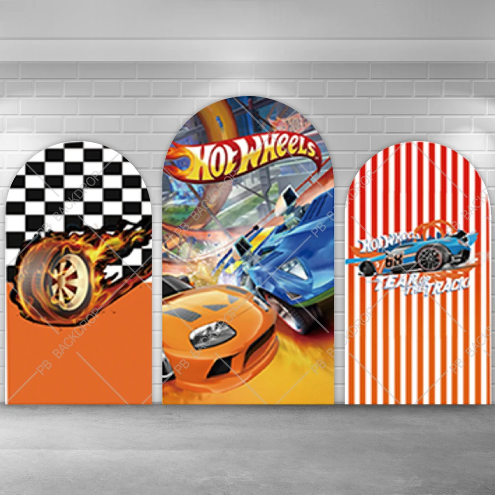 Racing-Car-Arch-Backdrop-Cover-Hot-Wheels-Boy-s-1st-Birthday-Party-Baby ...