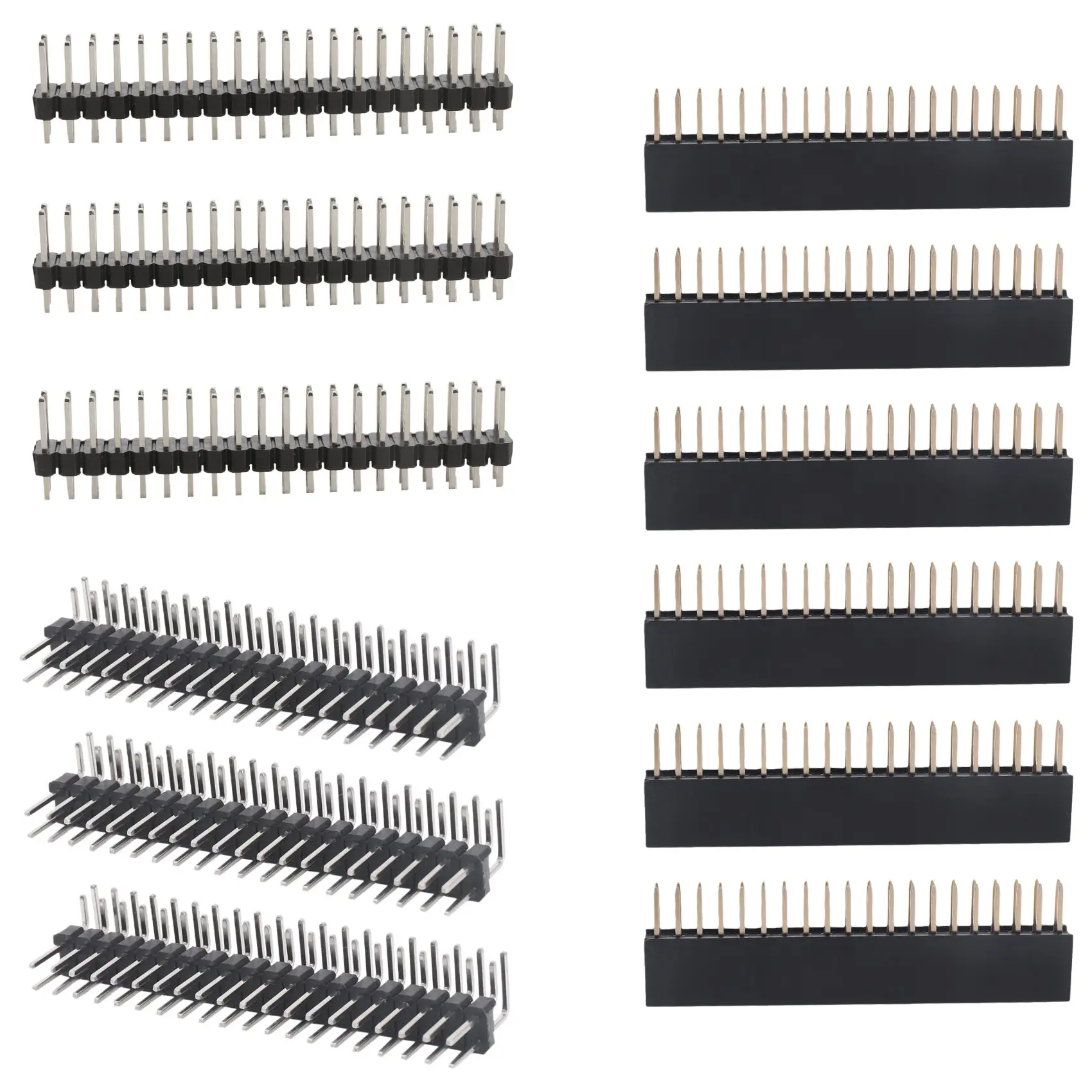 12PCS-40-Pin-GPIO-Header-Kit-20X2-Pins-Right-Angle-GPIO-Header-Socket ...