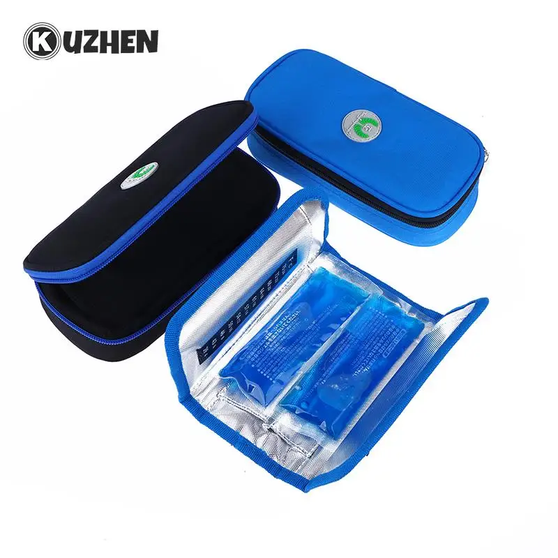 Portable Waterproof Insulin Cooling Bag With 2 Ice Packs Medical Pouch ...