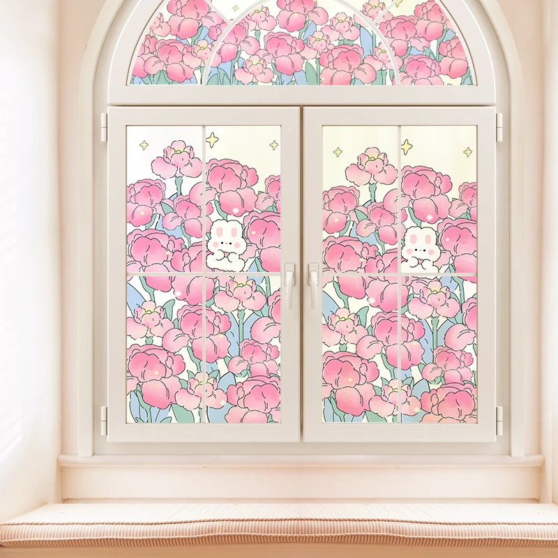 Kawaii-Sticker-Bathroom-Window-Anti-glare-Glass-Frosted-Film-Anime ...