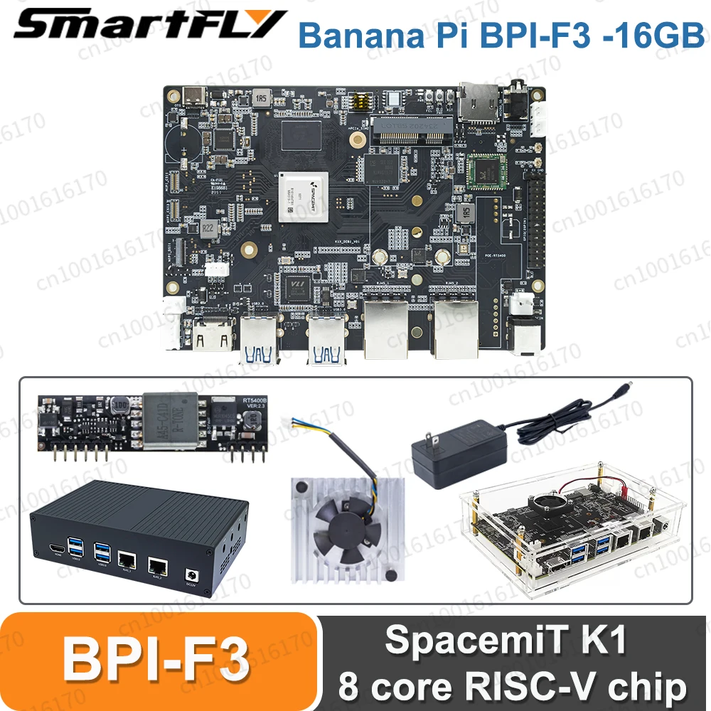 Banana Pi BPI-F3 Set 16GB RAM SpacemiT K1 8 Core RISC-V AI CPU Development Board 2.0 TOPs ...