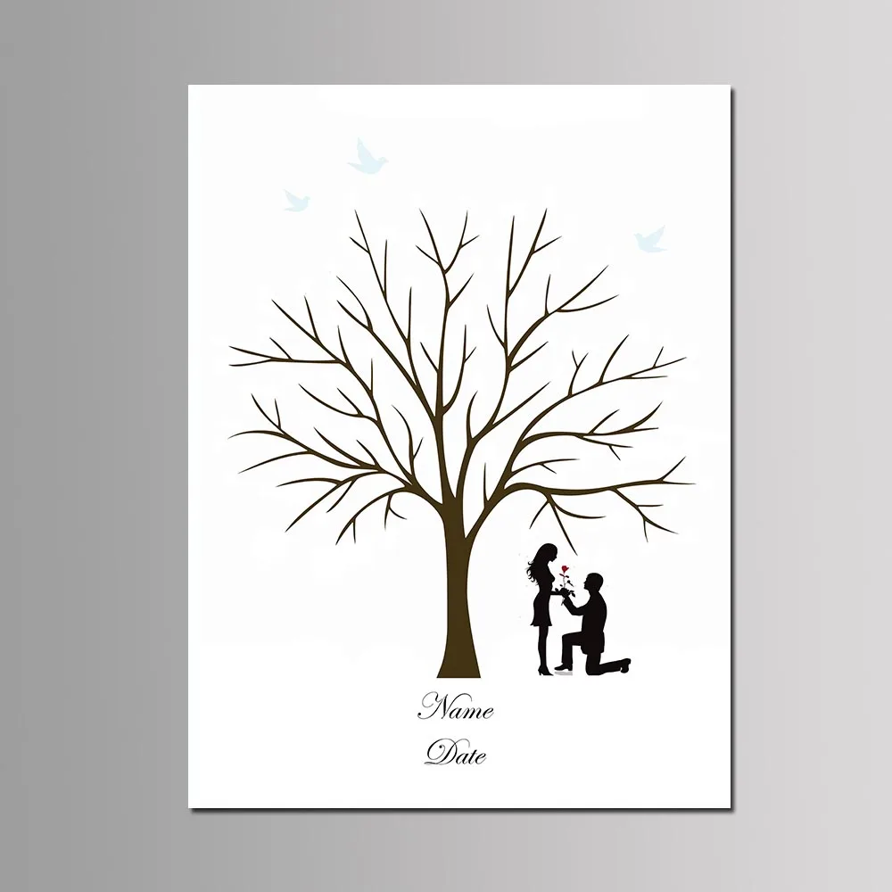 Fingerprint Tree Guest Book Silhouette