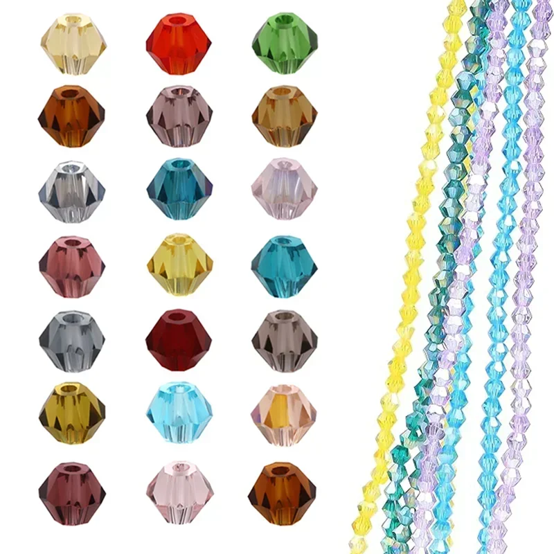 100pcs-Shiny-Crystal-Beads-Austrian-Bicone-Beads-Glass-Bead-Loose ...