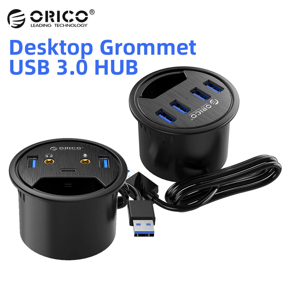 Orico 데스크탑 그로멧 Usb 허브 유형 A 유형 C 오디오 포트 동글 분배기 Usb 30 다기능 전원 테이블 장착 어댑터