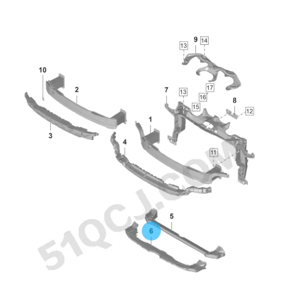 For PORSCHE Panamera 971 Front Bumper Support 971803821B New ...