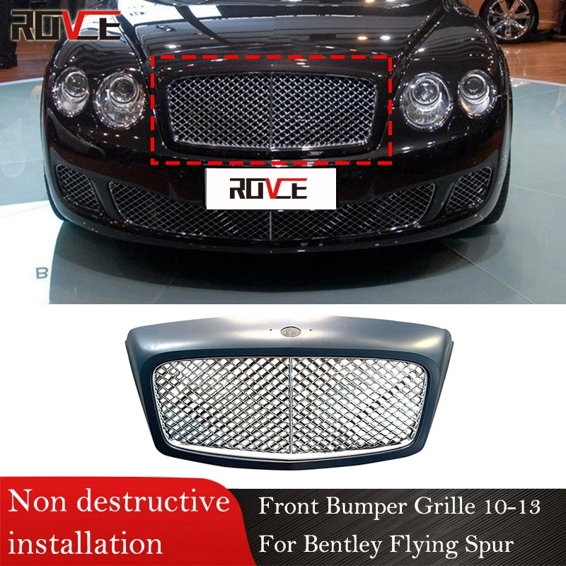 ROVCE Front Bumper Grille Grill Frame Protector For Bentley Flying Spur ...