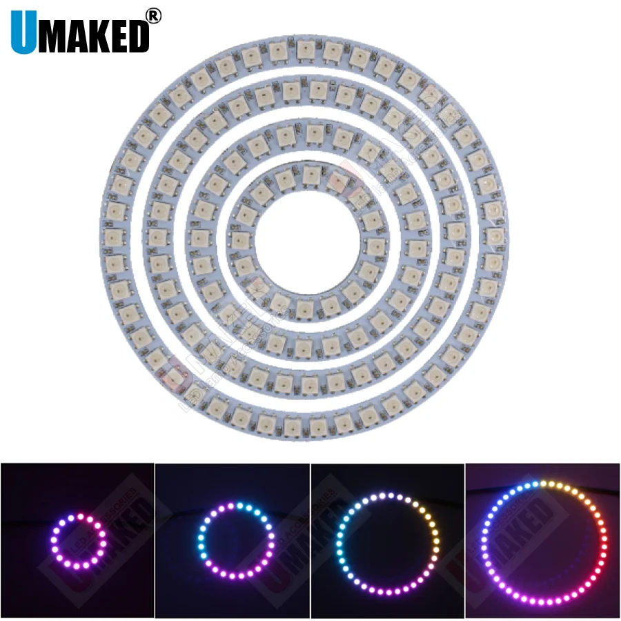 DC5V WS2812B LED Pixel Einzeln Adressierbaren Ring 8/16/24/35/45Leds ...