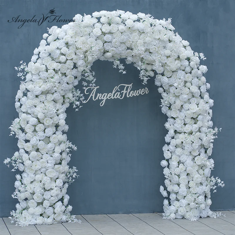 White-Series-Wedding-Backdrop-Frame-Arch-Decor-Rose-Peony-Orchid-Floral ...