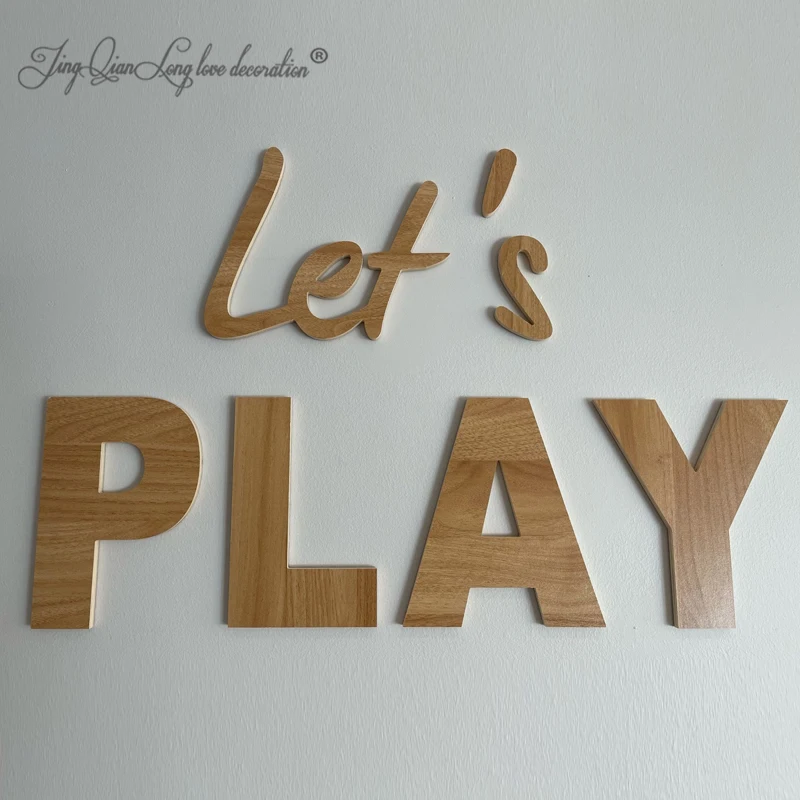 Kids-Room-Wall-Cutout-LET-S-PLAY-Playroom-Wall-Decor-Wooden-PLAY-Sign ...