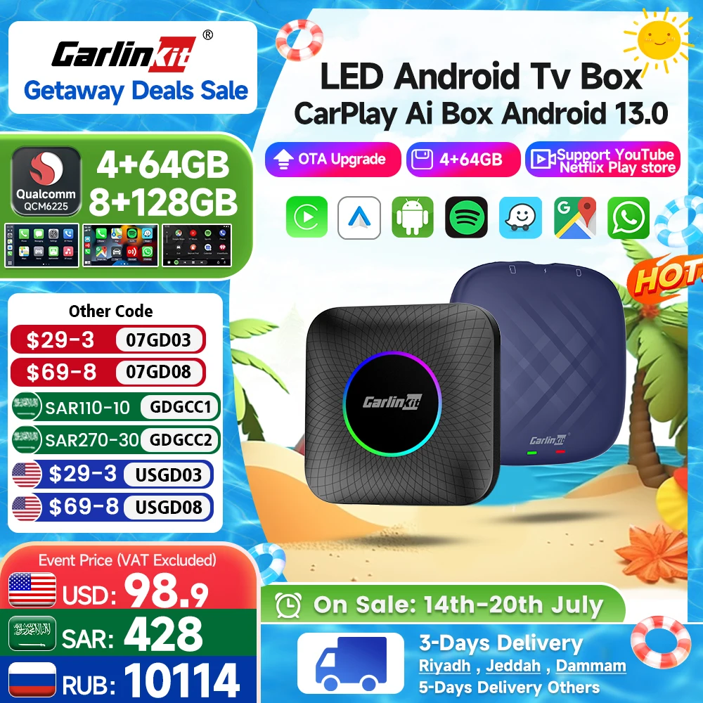 Carlinkit-Ai-Box-Android-13-Led-Wireless-Android-Auto-CarPlay-Smart-Tv ...