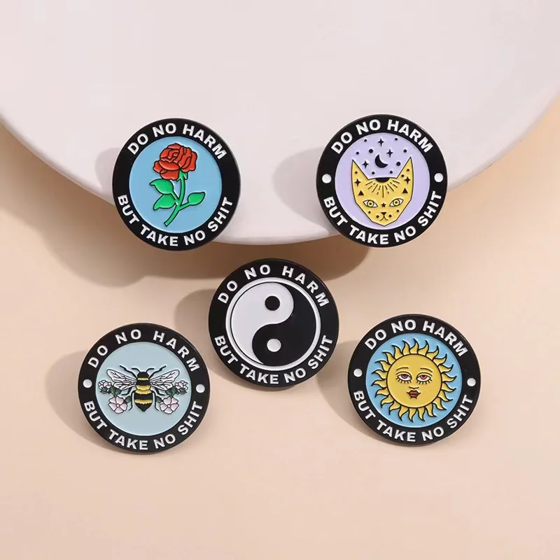 Cota-es-personalizadas-Esmalte-Pins-Broche-de-flores-do-sol-Emblemas-de ...