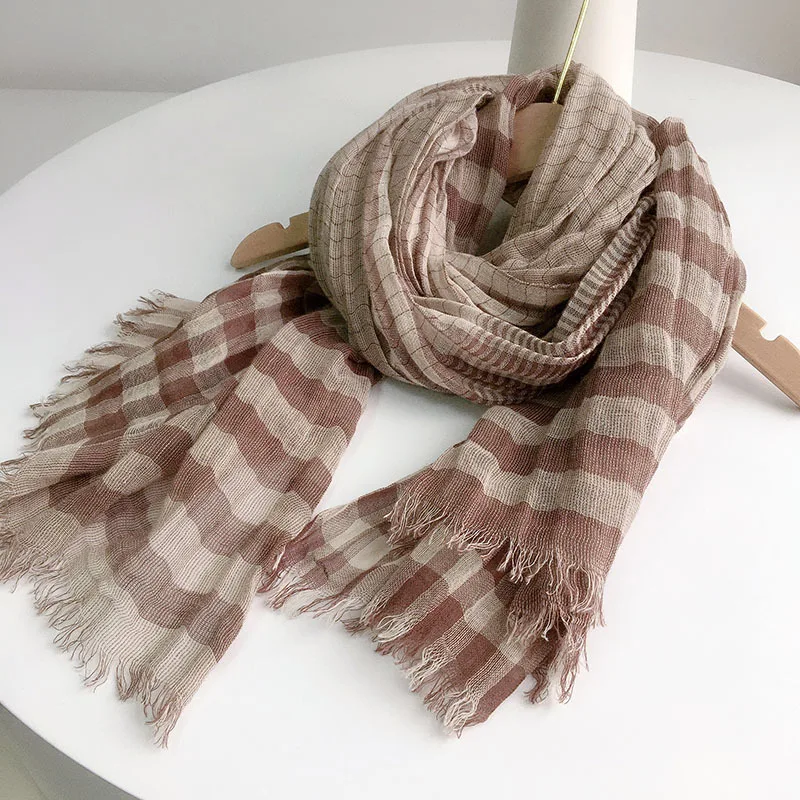 2021-New-Japanese-Unisex-Style-Winter-Scarf-Cotton-And-Linen-Plaid ...
