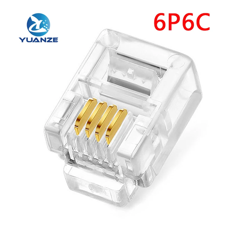 10pcs-6P6C-6-Pins-6-Contacts-RJ11-Telephone-Modular-Plug-Jack-RJ11 ...