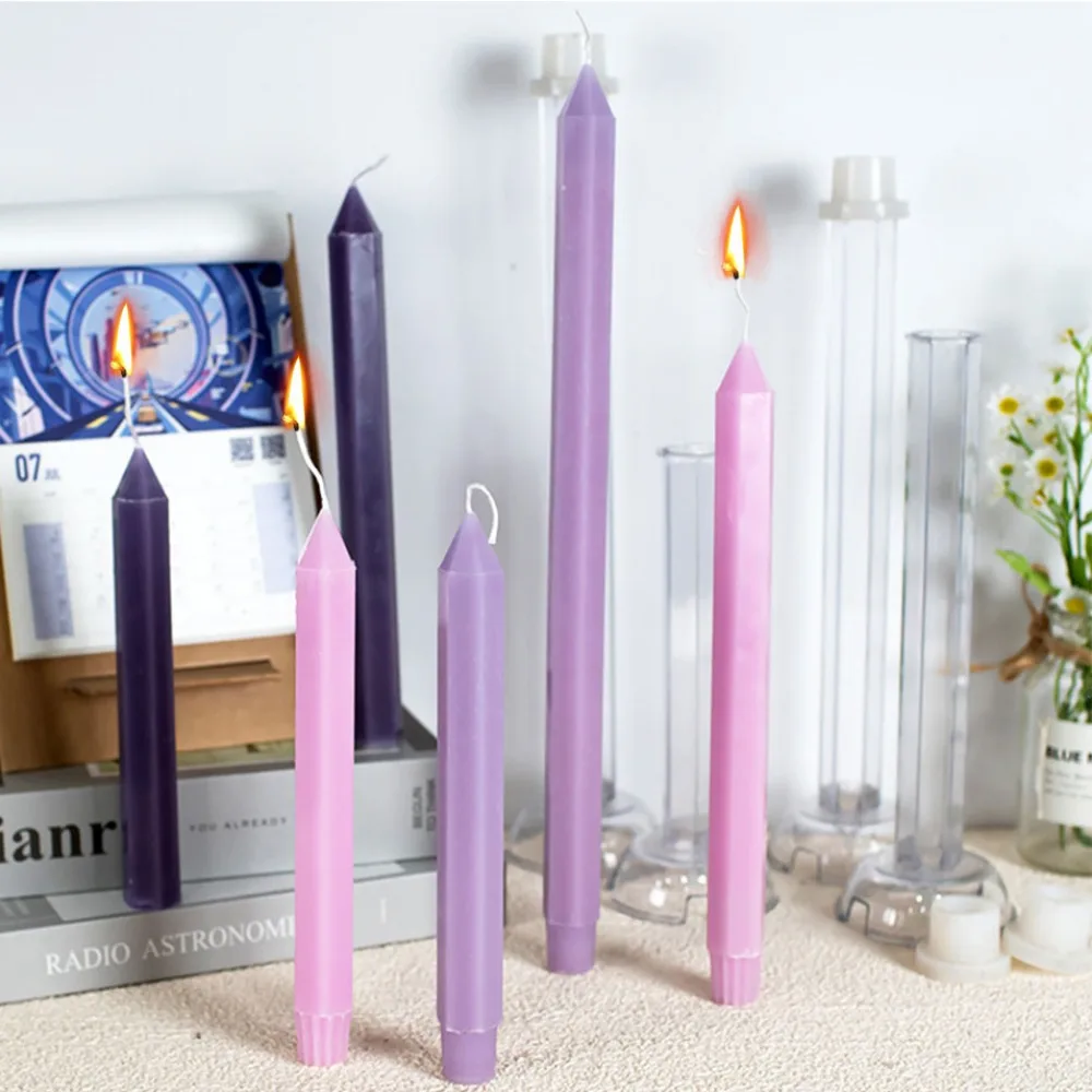 Hexagon-Stripe-Pole-Acrylic-Candle-Mold-Pointed-Long-Rod-Making-Set ...