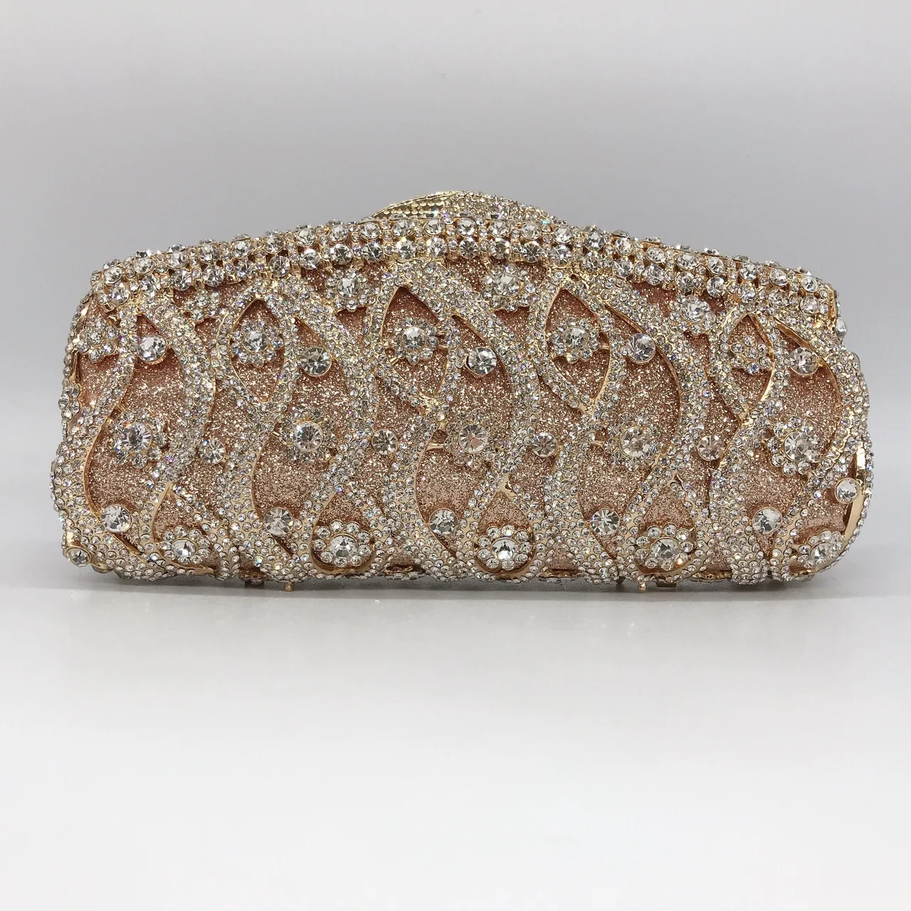 Elegant Wedding Bride Handbags Gold Rhinestone Evening Bags for Women ...