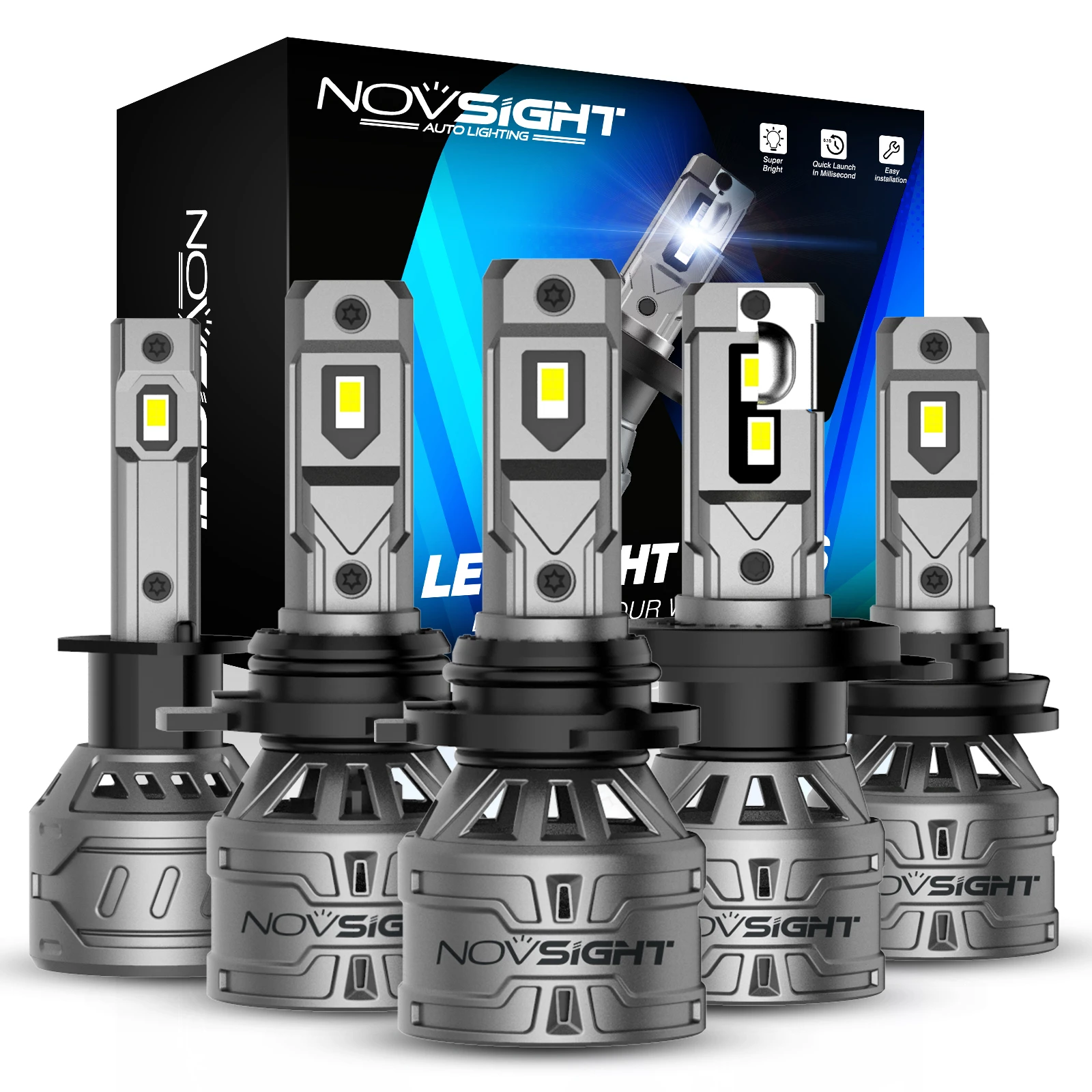Novsight N61車ランプH7 H4 H11 H8 H9 9005 HB3 9006 HB4 H1 H3車ヘッドライト電球60ワット ...