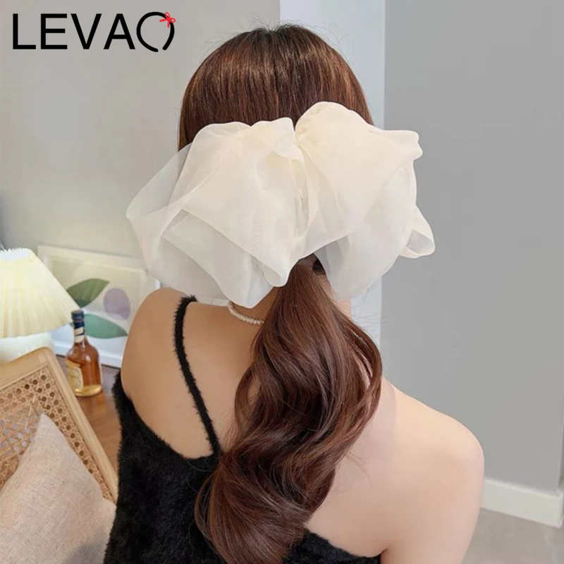 Chiffon Bow Spring Hairpin Double-layer | Chiffon Hair Accessories ...