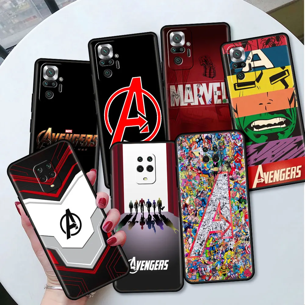Marvel Avengers Logo Case For Xiaomi Redmi Note 10 11 9 Pro 10s K40 9s ...