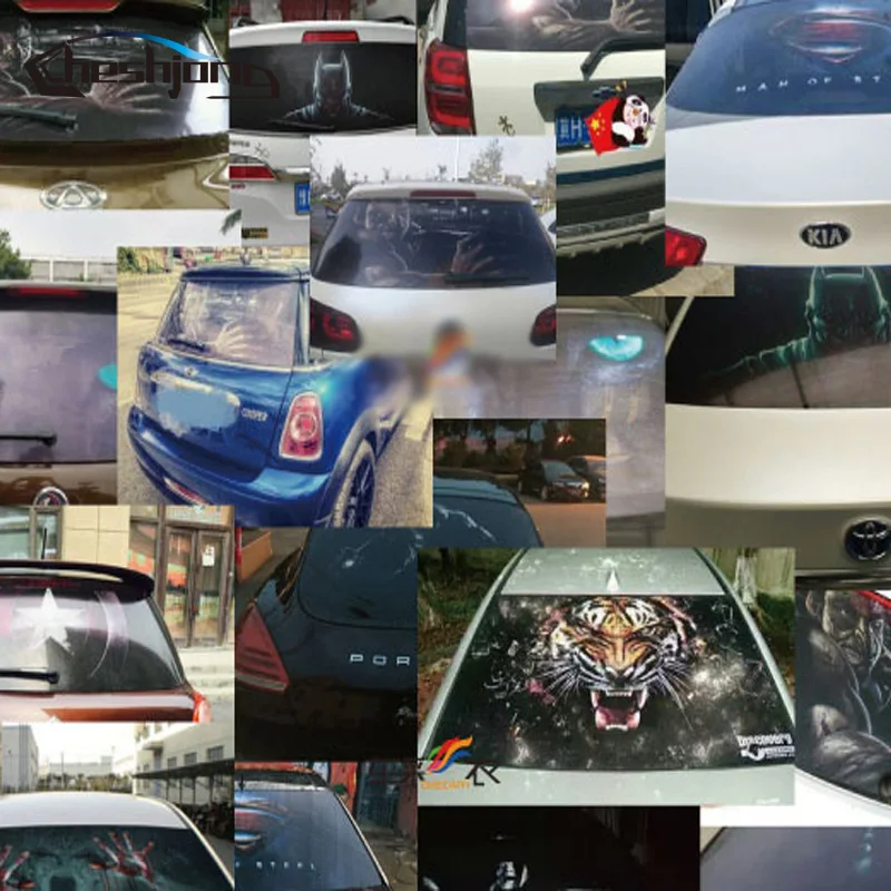 135cmx 55cm Rear Windshield Decal Stickers Mesh Film One Way Vinyl Car ...