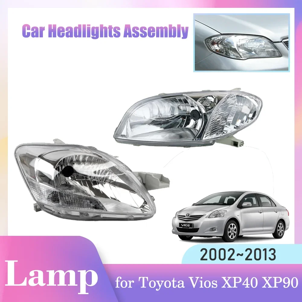 Car Headlight Assembly for Toyota Vios XP40 XP90 Belta Soluna Limo 2002 ...