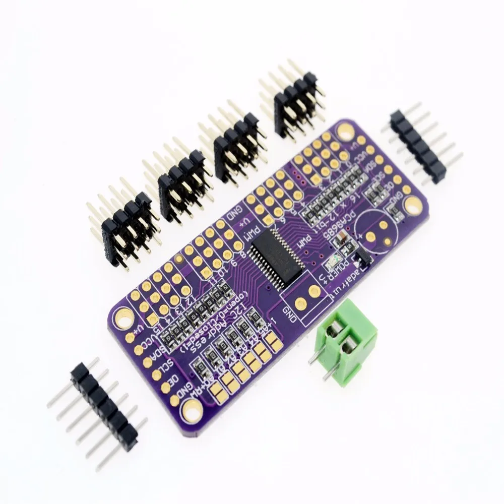 Eletrônica inteligente pca9685 16 canais 12 bit pwm servo driver i2c interface para raspberry pi ...