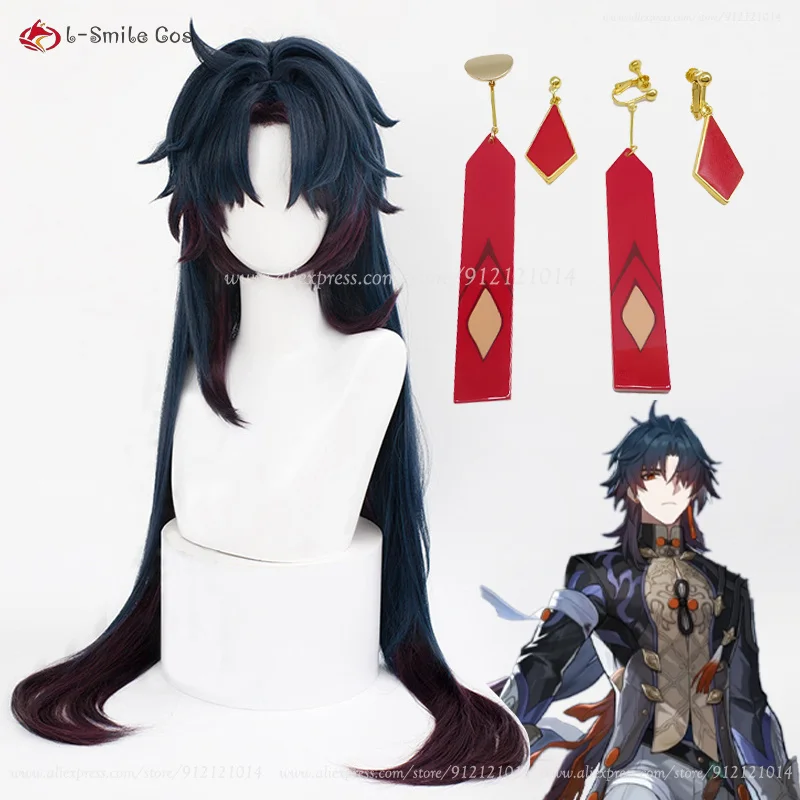 High-Quality-Honkai-Star-Rail-Blade-Cosplay-Wig-90cm-Blue-Gradient-Red ...