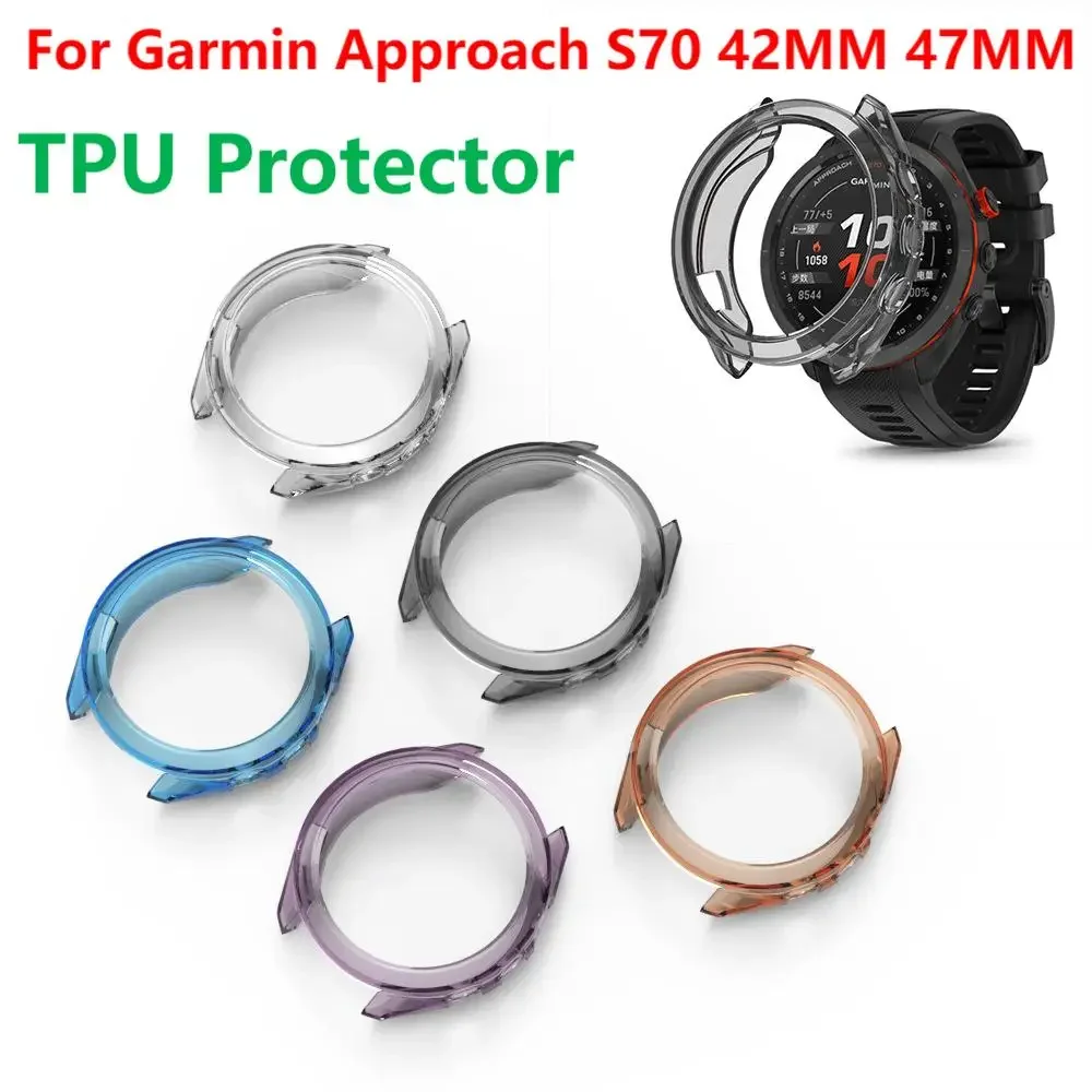 Clear TPU Protective Case Cover For Garmin Approach S70 42MM 47MM Smart ...