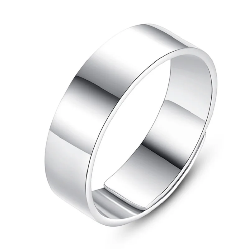 999-pure-silver-men-s-ring-plain-circle-women-s-index-finger-open-ring ...