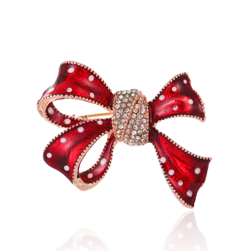 Elegant-Enamel-Rhinestone-Red-Bownot-Brooches-For-Women-Clothing-Scarf ...